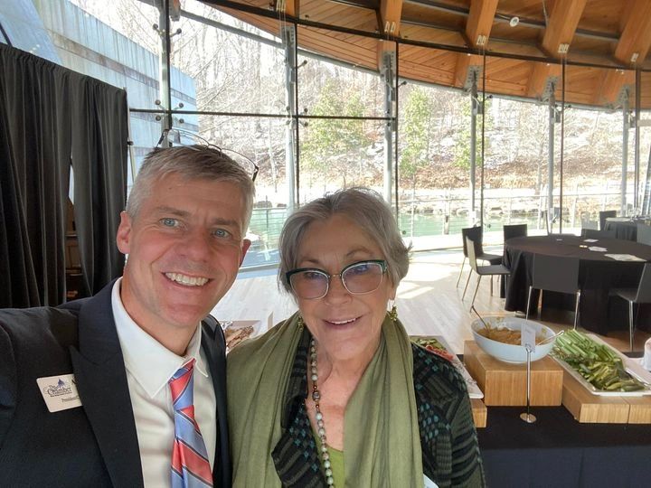 Chamber President in a meeting with Alice Walton