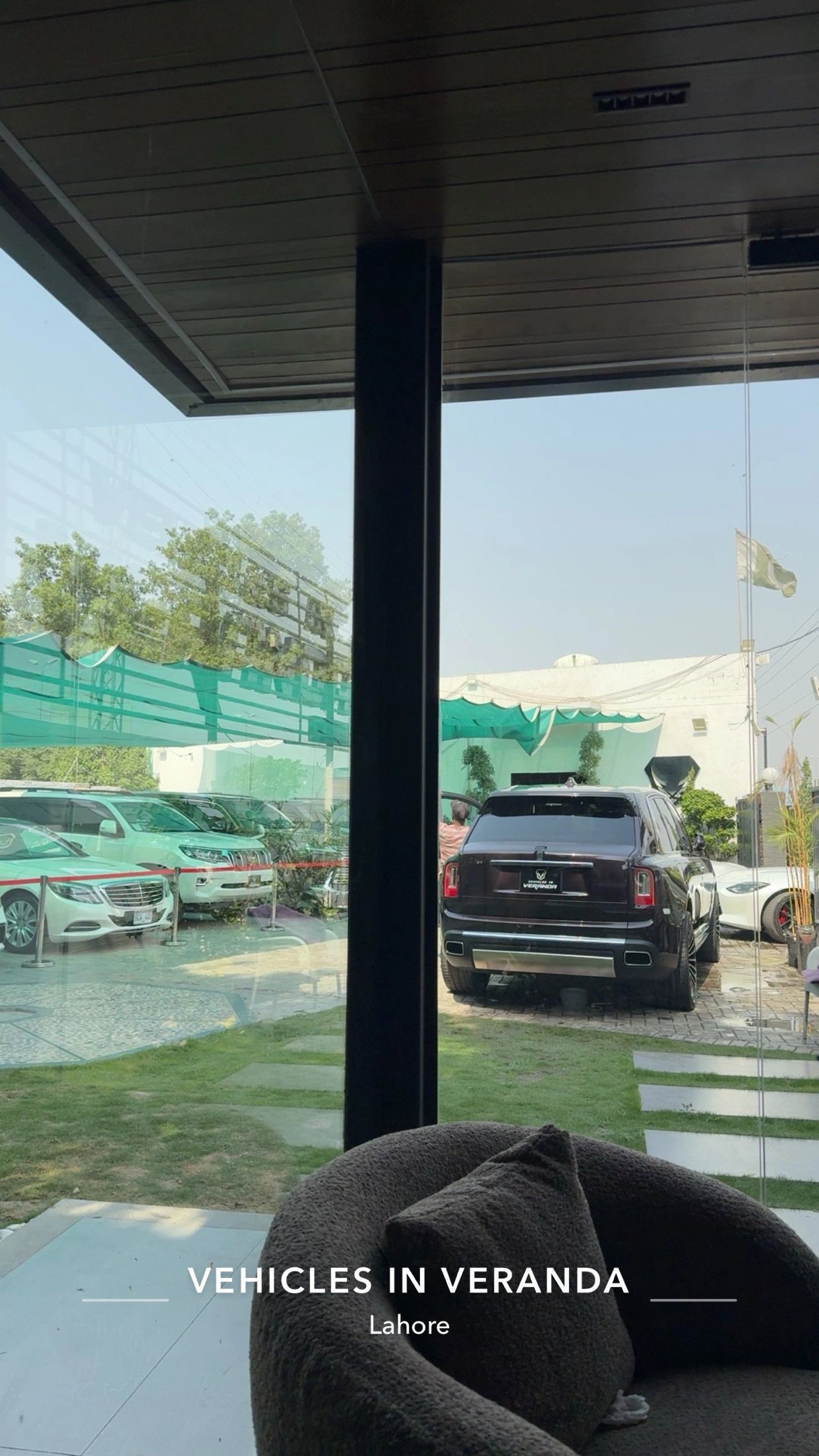 vehicles in veranda