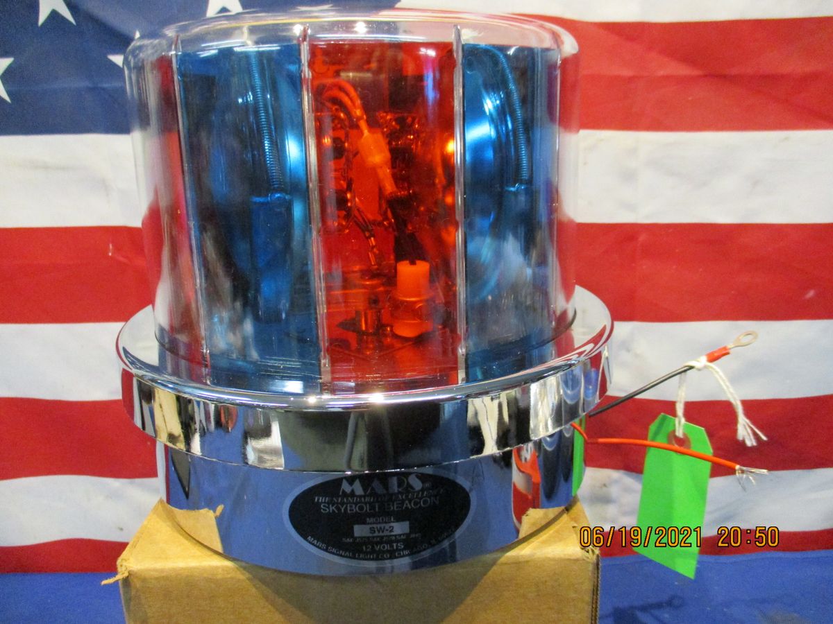 NEW Mars SW2 Skybolt Light 12 Volt Clear Dome Alternating Red and Blue ...