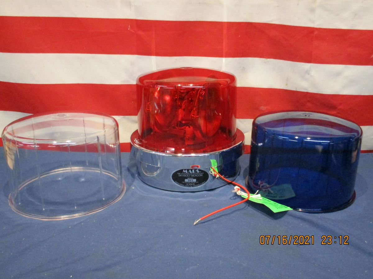NEW Mars SW2 Skybolt Light 12 Volt RED / BLUE / CLEAR or AMBER Dome