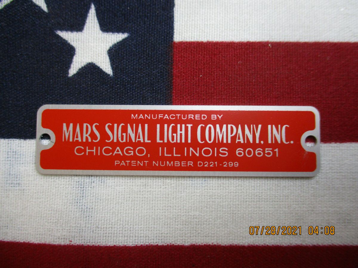 Mars Signal Light Company Replacement Badge