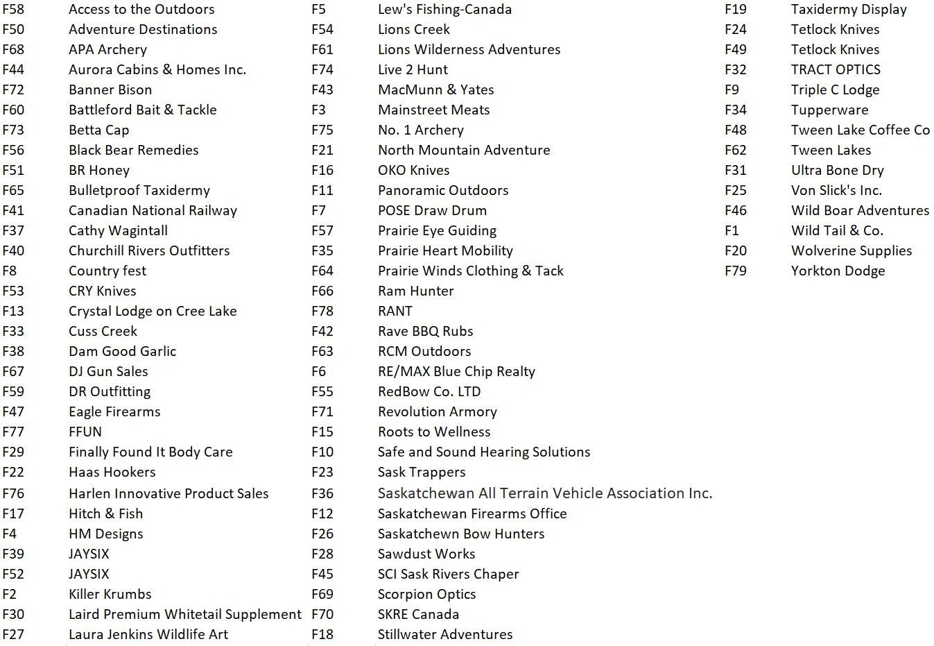Show Floor Map | Parkland Outdoor Show & Expo
