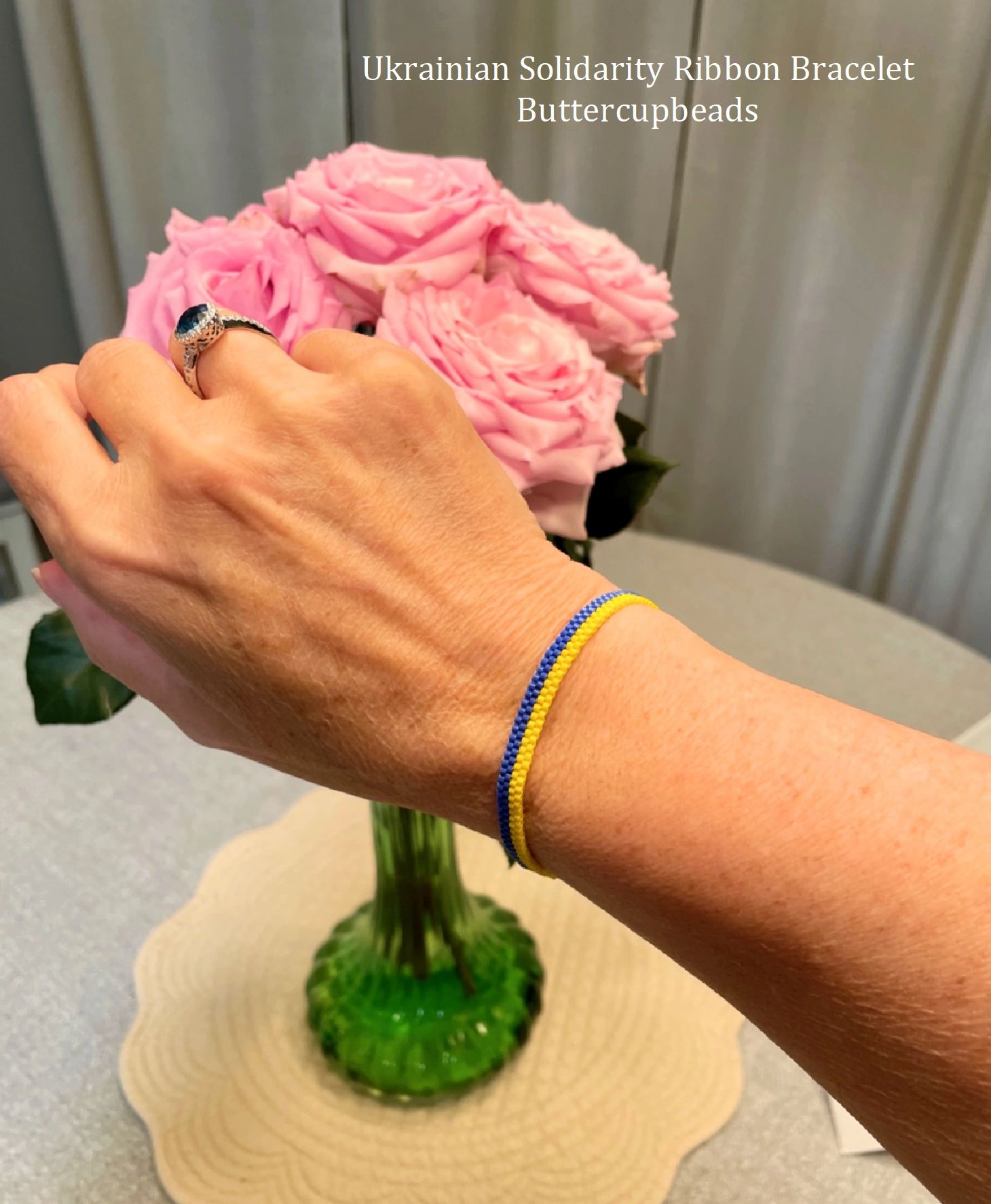 Free Pattern - Ukrainian Solidarity Ribbon Bracelet