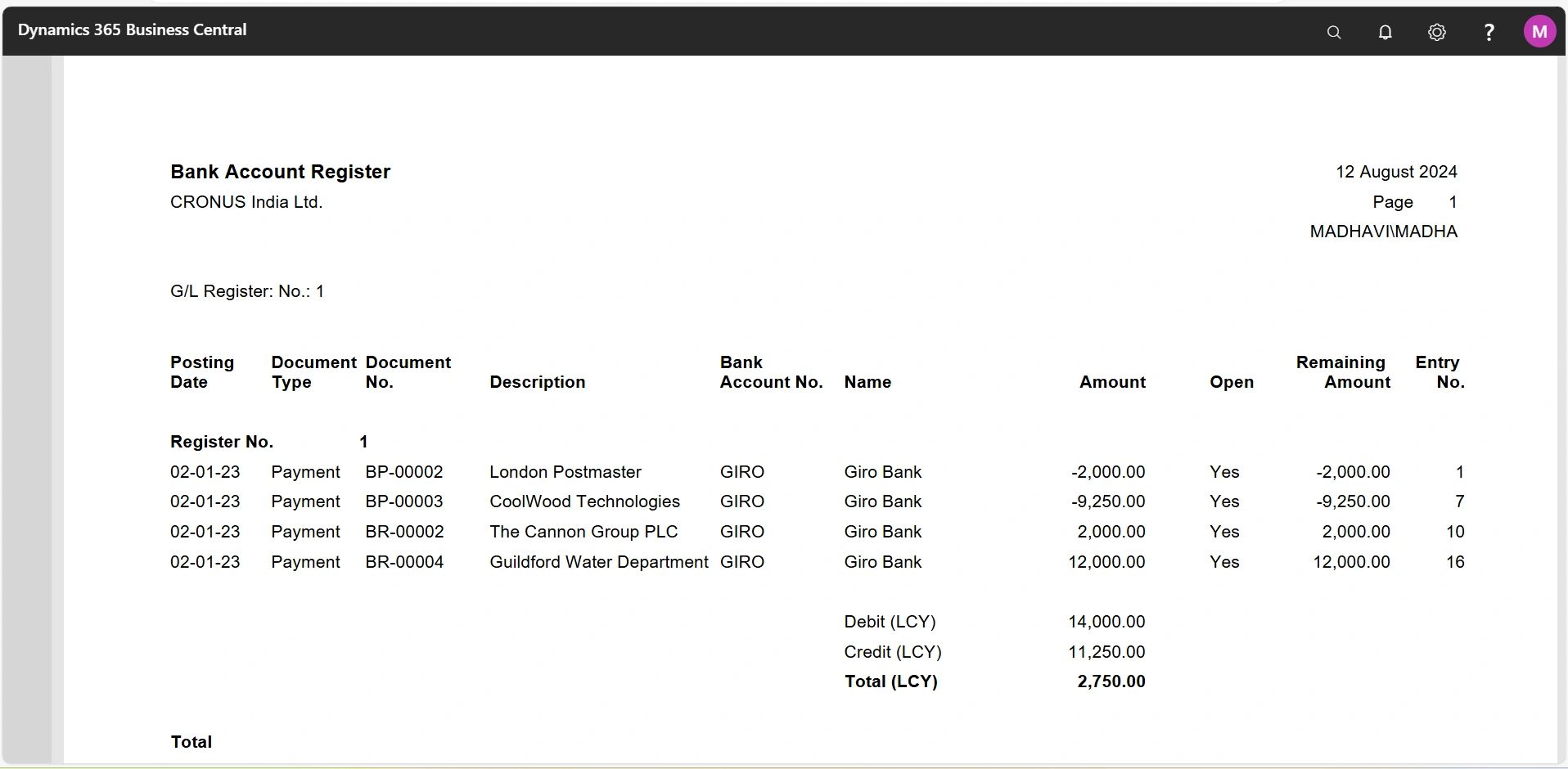 Bank Reports in Business Central #d365bc | Navision #nav