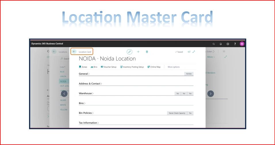 Is Location Card Listed as the Master's in Dynamics NAV & D365BC?
