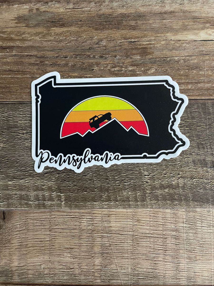 Pennsylvania Yota Retro State Sticker with choice of vehicle (4Runner ...