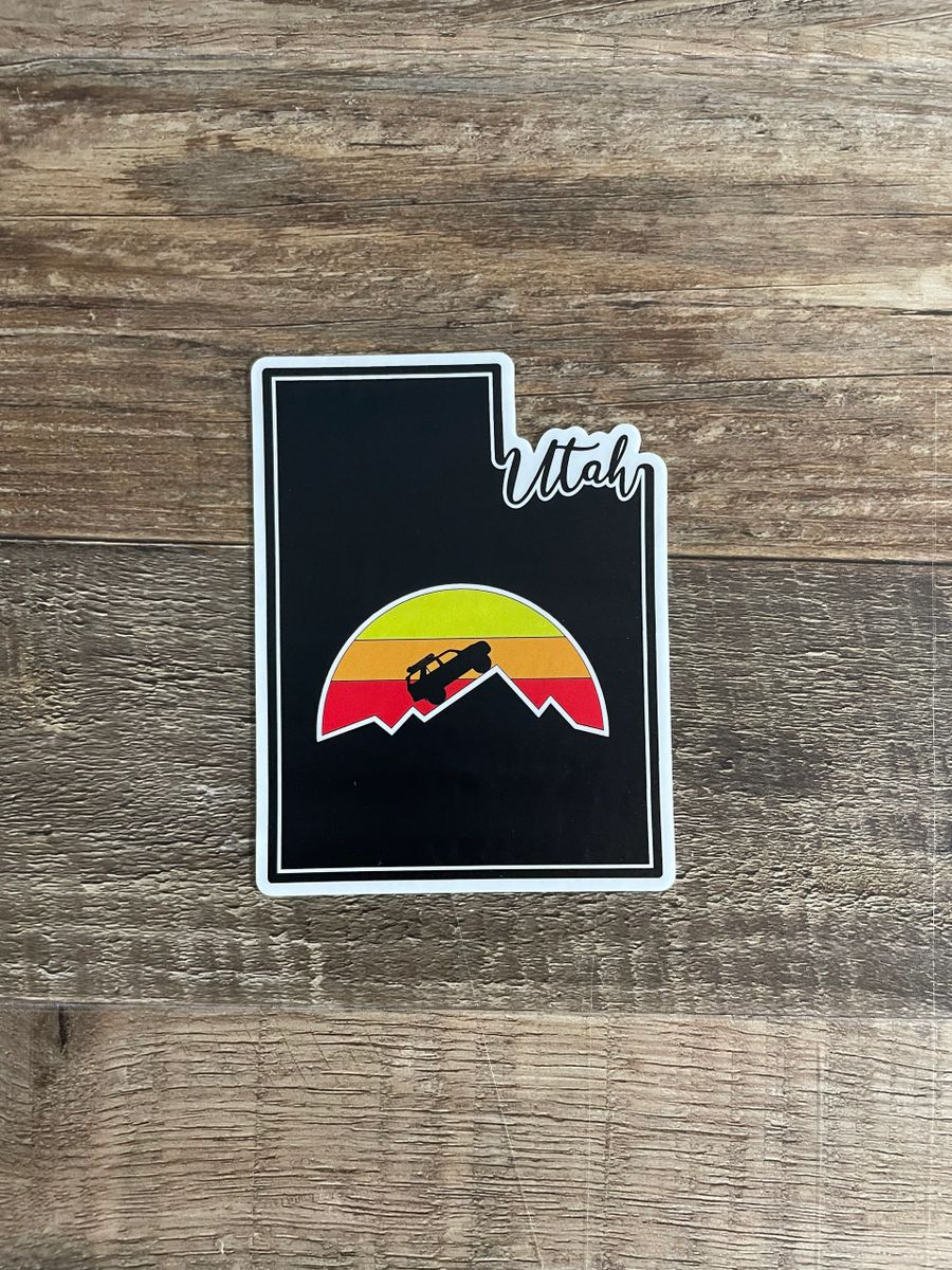 Utah Yota Retro State Sticker with choice of vehicle (4Runner, FJ ...