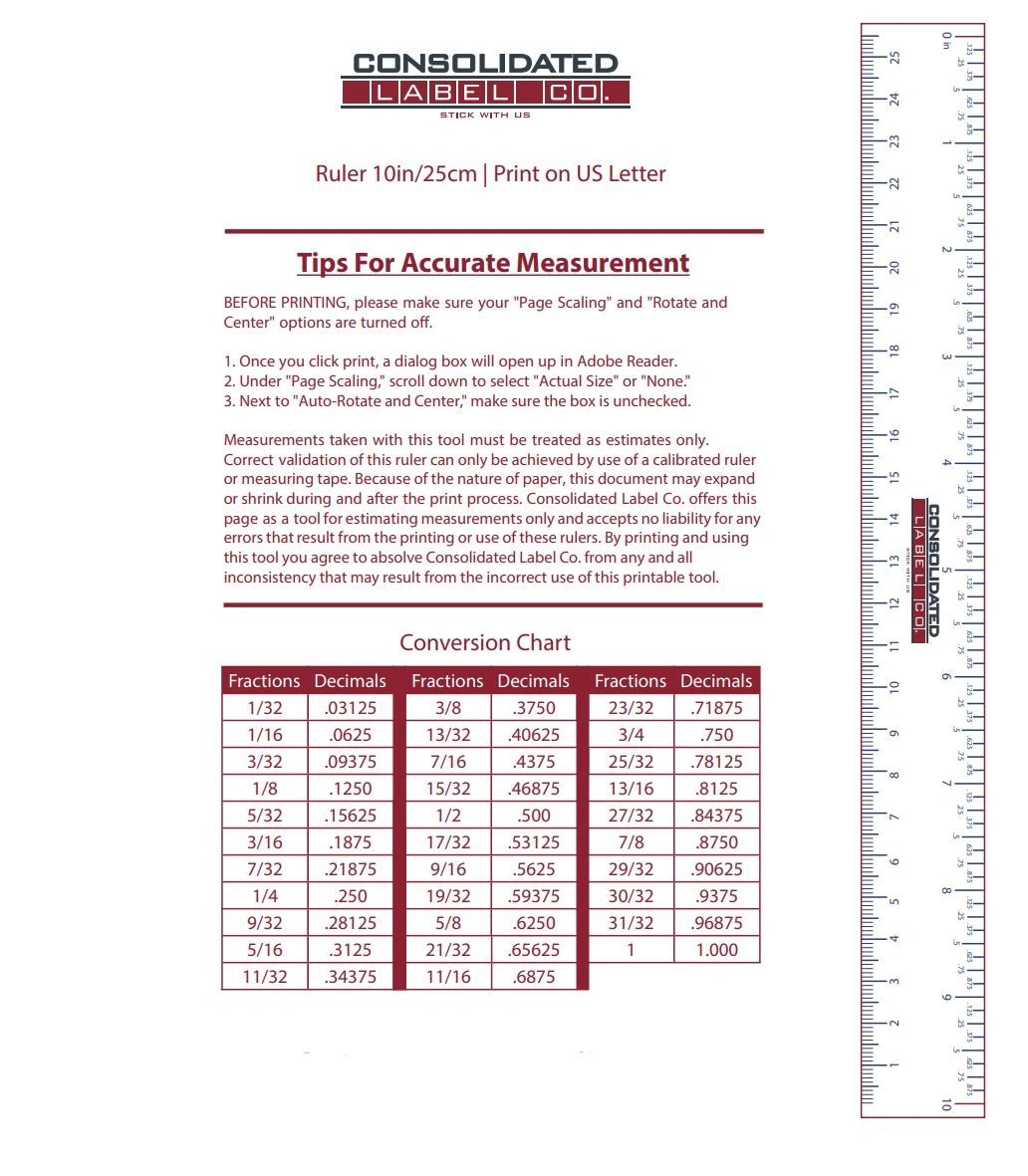 Printable Ruler Actual Size