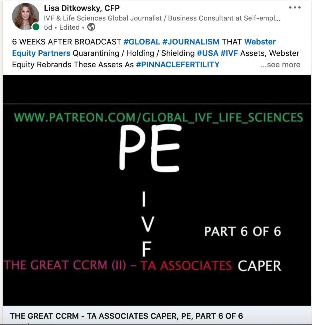 Webster Equity Rebrands As Pinnacle Fertility, In VFP Boston Bldg