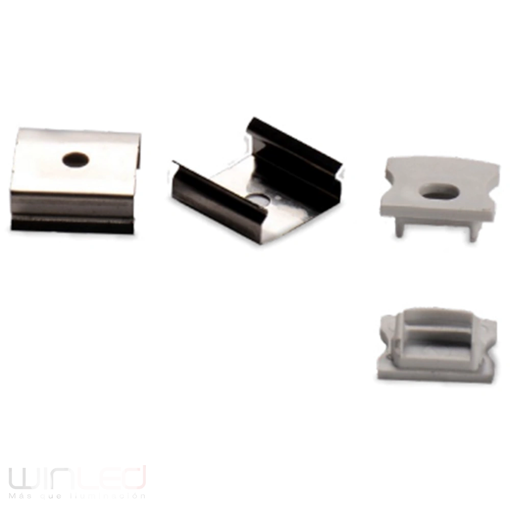 Conector Kit para Montaje Perfil de Aluminio con 10 Tapas y 10 Clips ...