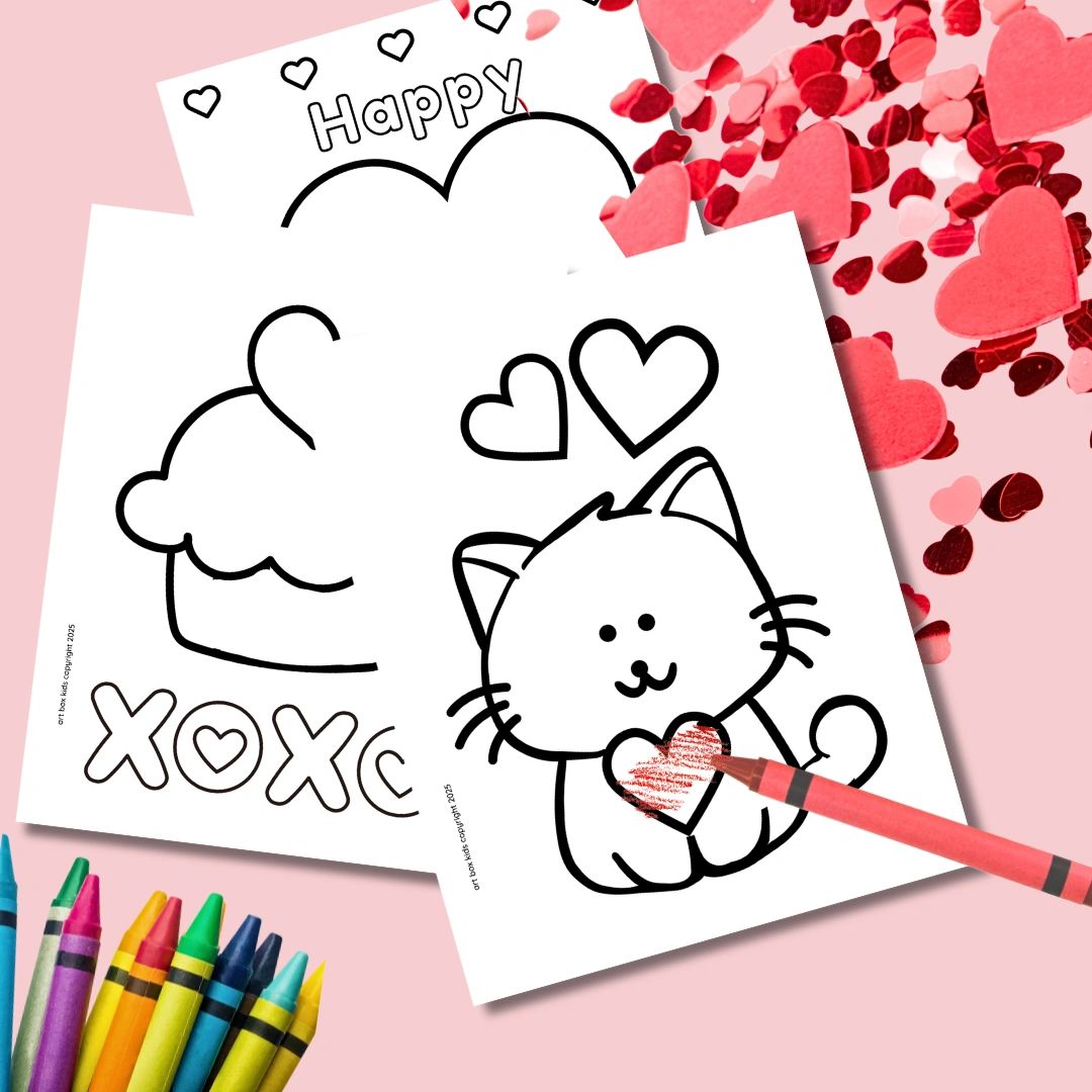 Valentines Day Kids Coloring Page | Kids Parents Teachers Homeschool ...