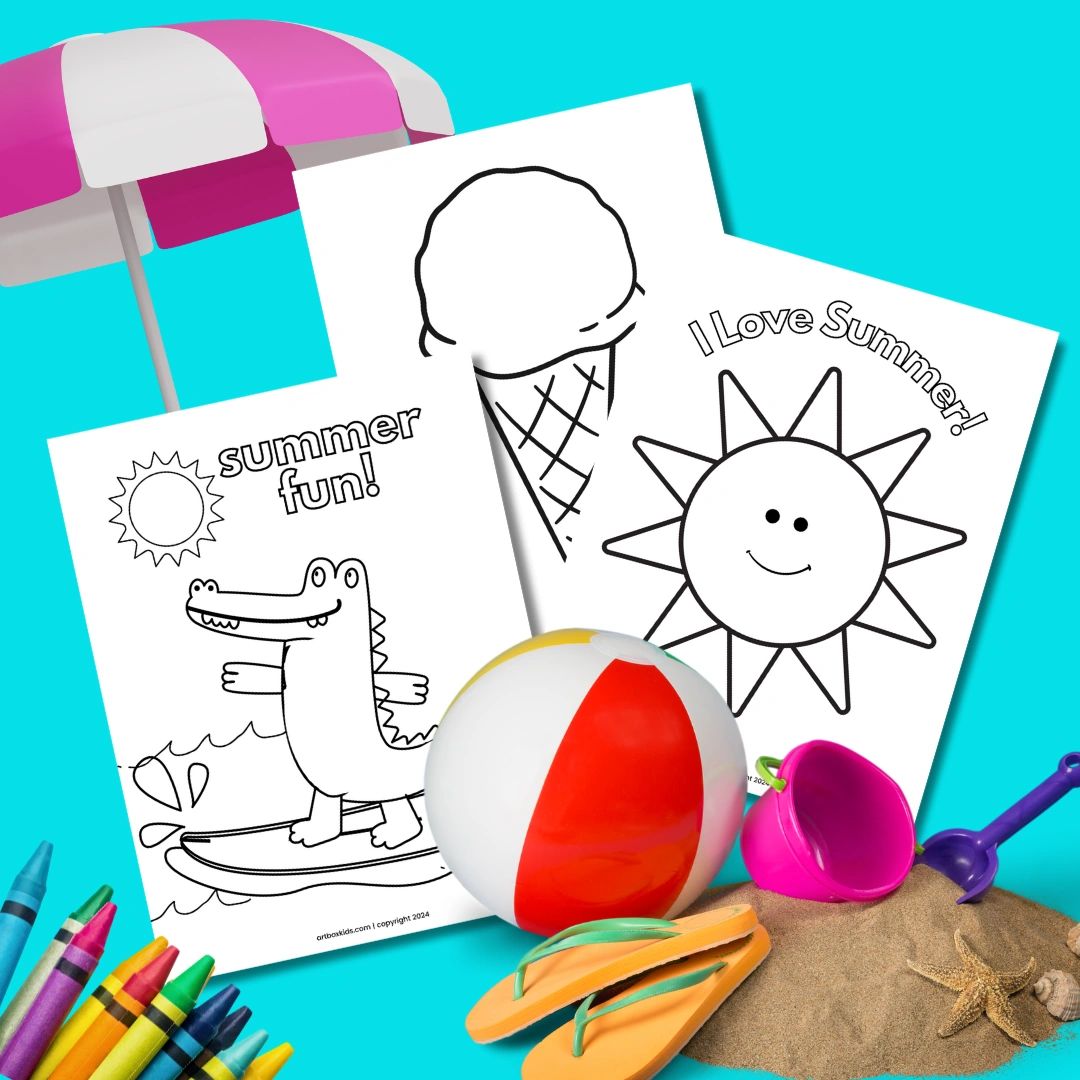 Summer Kids Coloring Pages | Toddler PreK Kindergarten 1st Grade ...