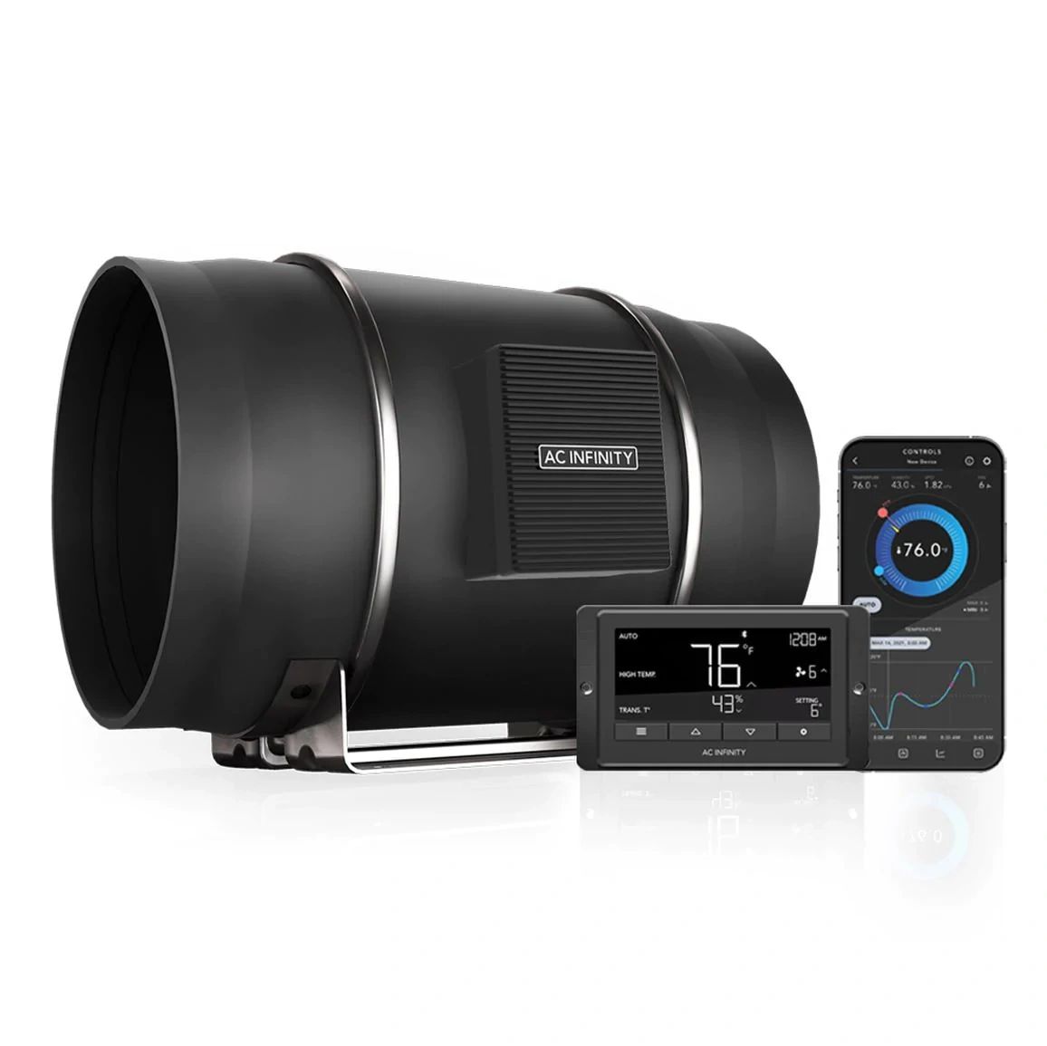 CLOUDLINE T12, QUIET INLINE DUCT FAN SYSTEM WITH TEMPERATURE AND ...