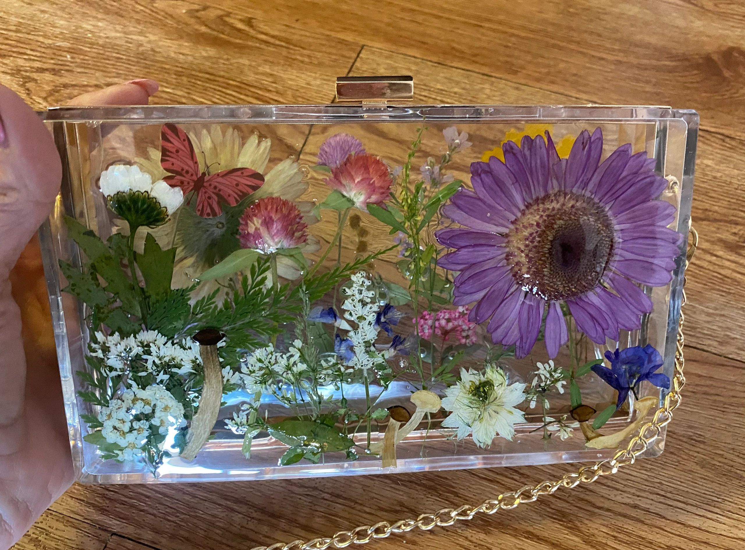 Sold Out! Crafts & Cocktails - Pressed Flower & Resin Purse