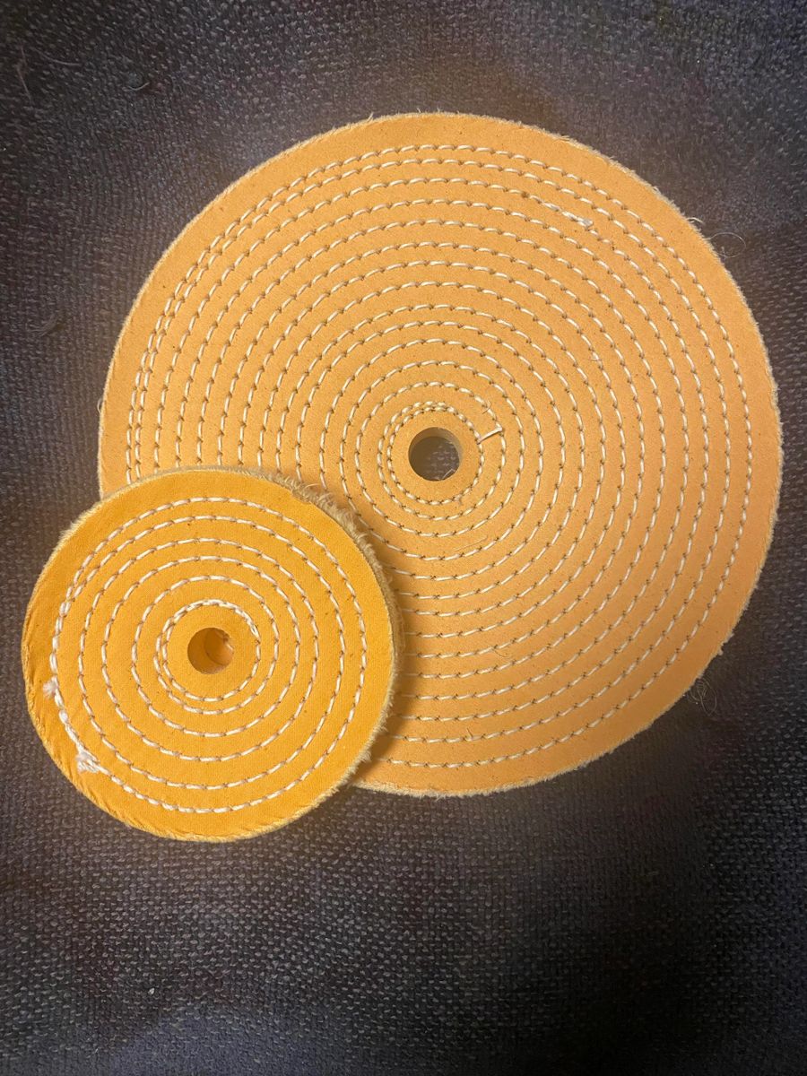 8" Yellow Spiral Stitched Buffing Pads
