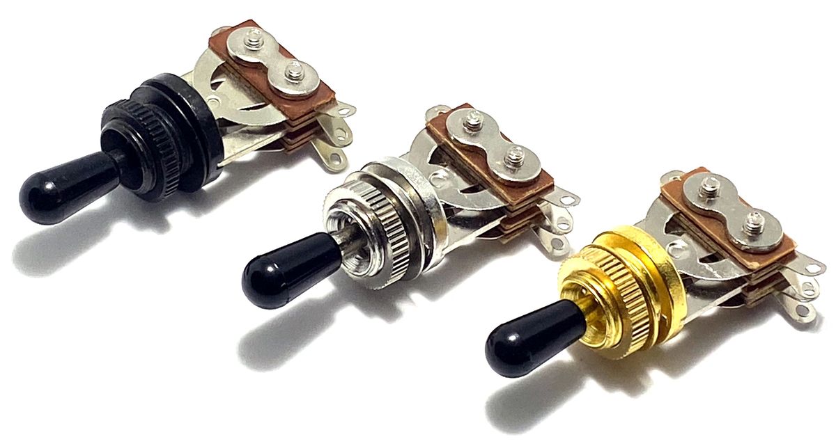 3-Way Open Toggle Switch, 3W LP Style Selector ~ Shaft & Tip Color Choice