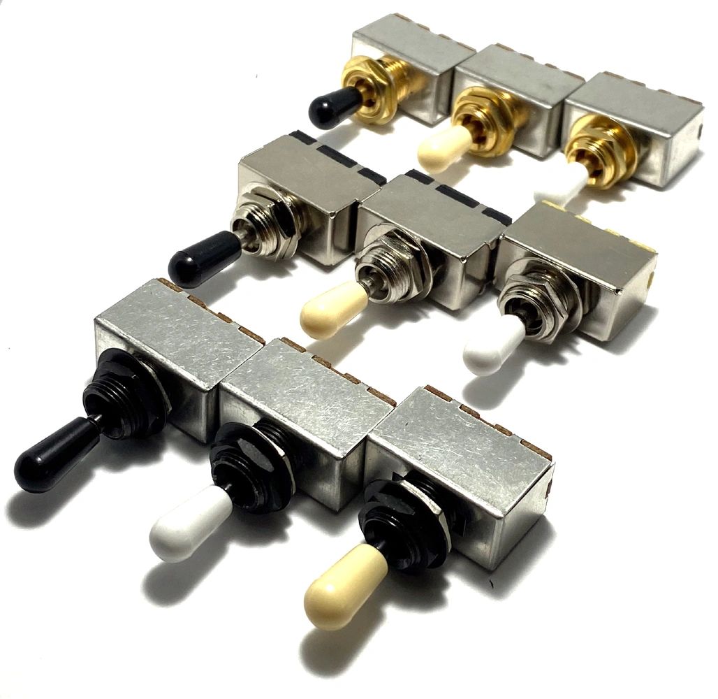 3-Way Box Toggle Switch, 3W Selector ~ Shaft & Tip Color Choice
