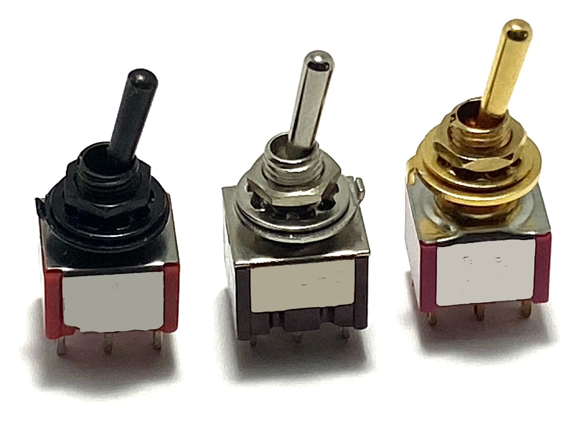 3-Way Mini Switch, On-Off-On DPDT 3W Toggle Style Selector ~ Color Choice