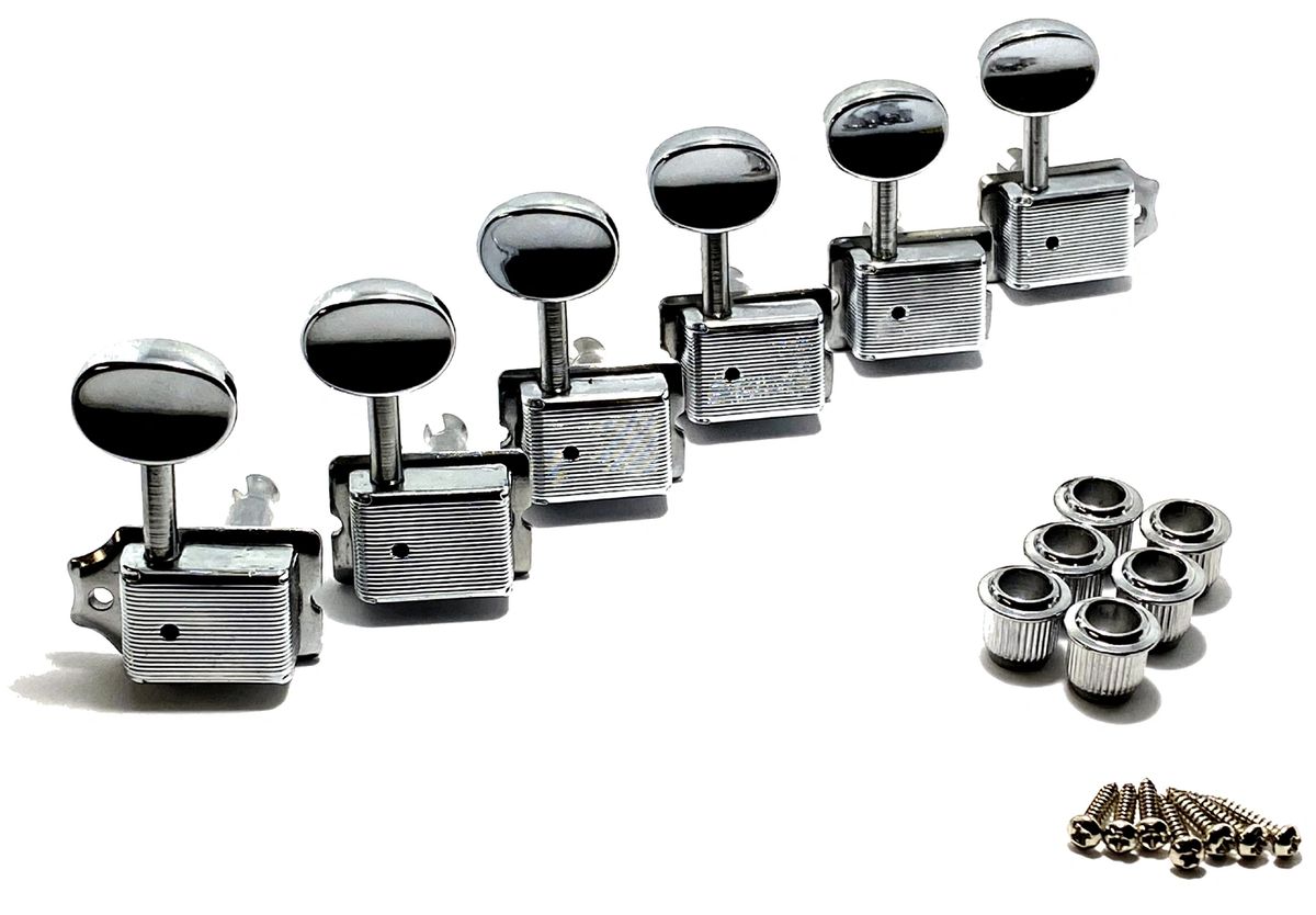 Vintage Tuners, Set of 6 Tuning Keys, Split Post 6-Inline Right ~ Color ...