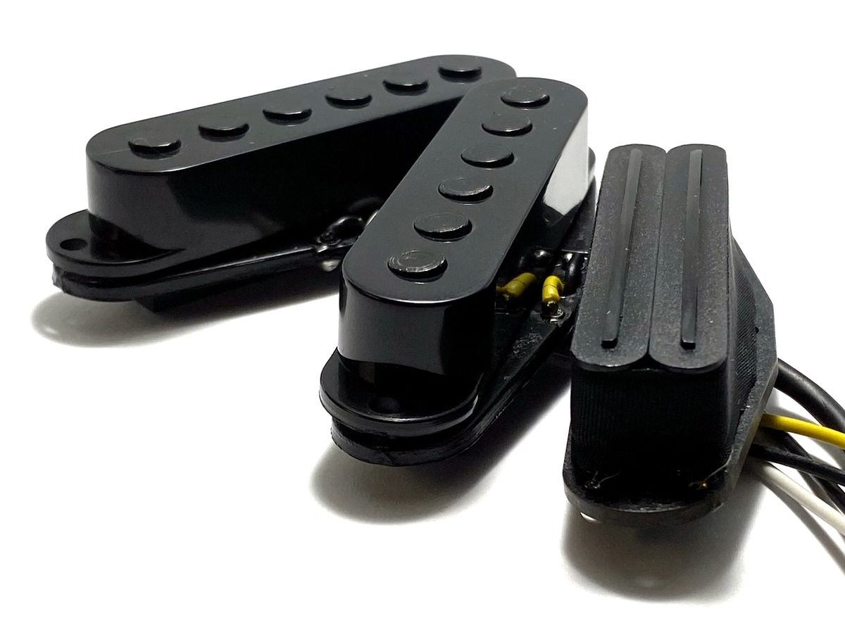 Onyx Duo Rails SSS Set, Bridge Duo Rail Strat Sized Humbucker + Middle ...