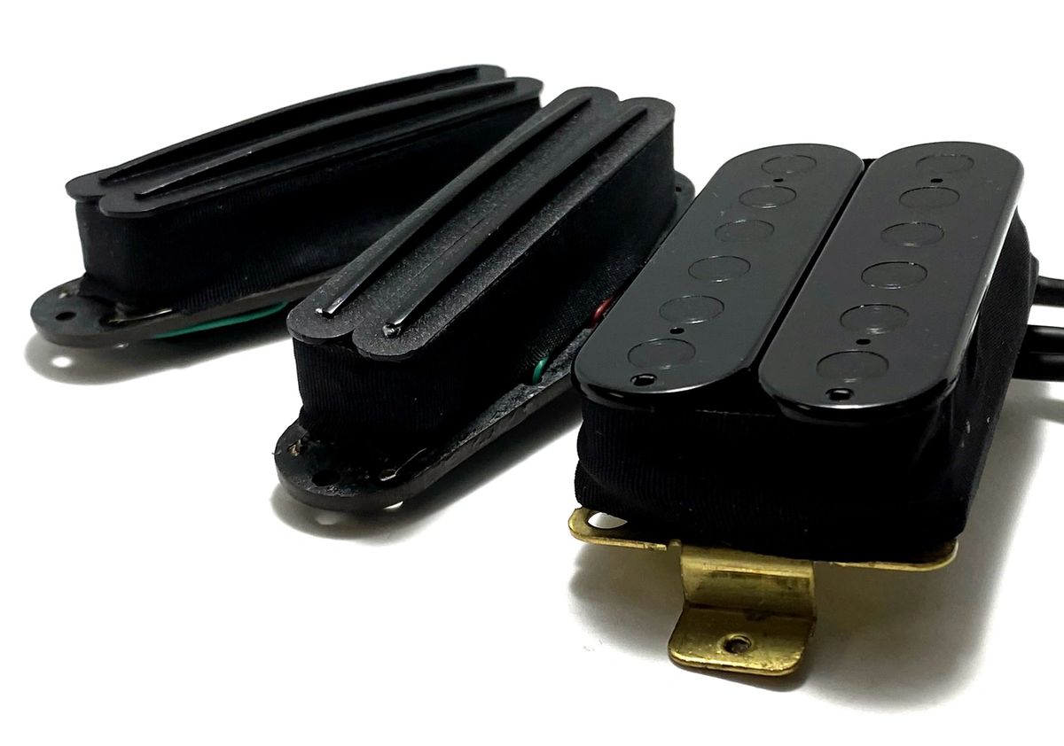 Onyx Duo HSS Pickup Set, Onyx Bucker Bridge + Duo Rail Strat Sized ...