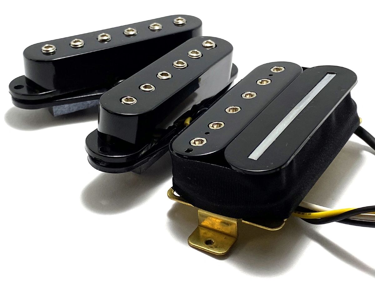 Hex Rail HSS Pickup Set, Hex Rail Humbucker Bridge + Hex Single Middle ...
