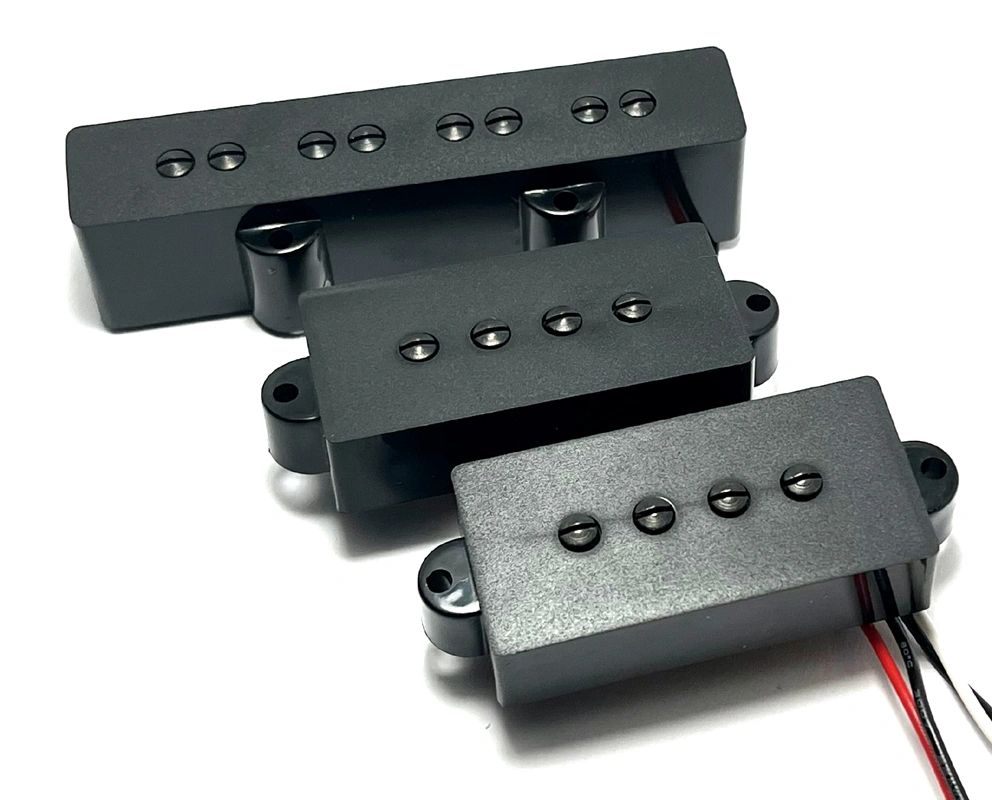 Modern PJ Bass Pickup Set, 4 String Hot Modern Performance ~ Black