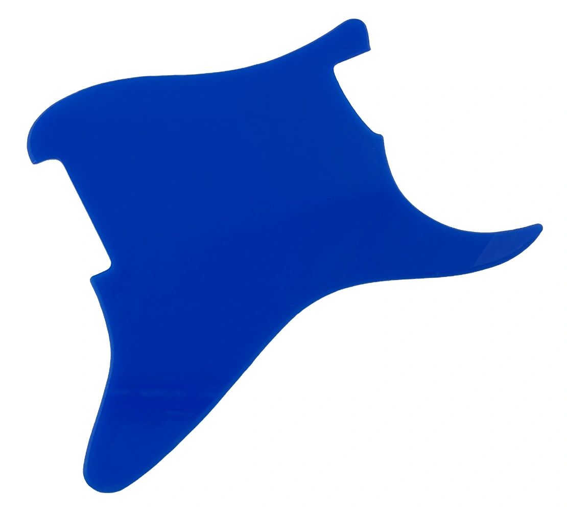 Blank Strat Pickguard, Gloss Blue Light (Translucent)