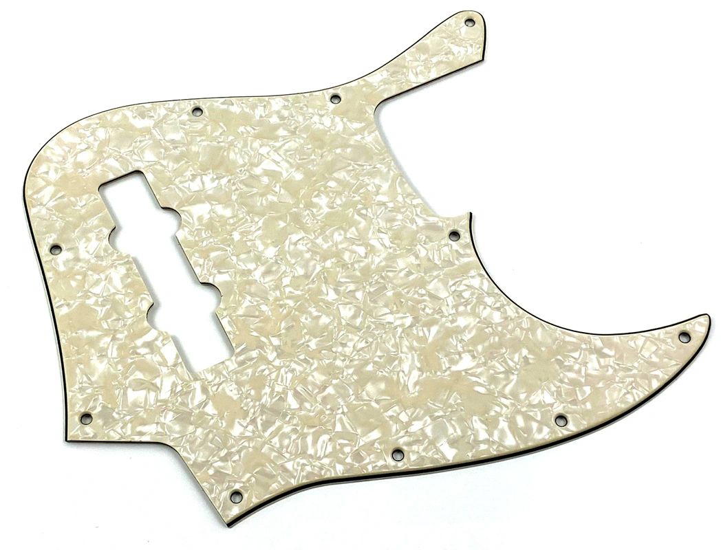 Jazz Bass Four String Pickguard, 4 String Standard Guard ~ Aged Pearl
