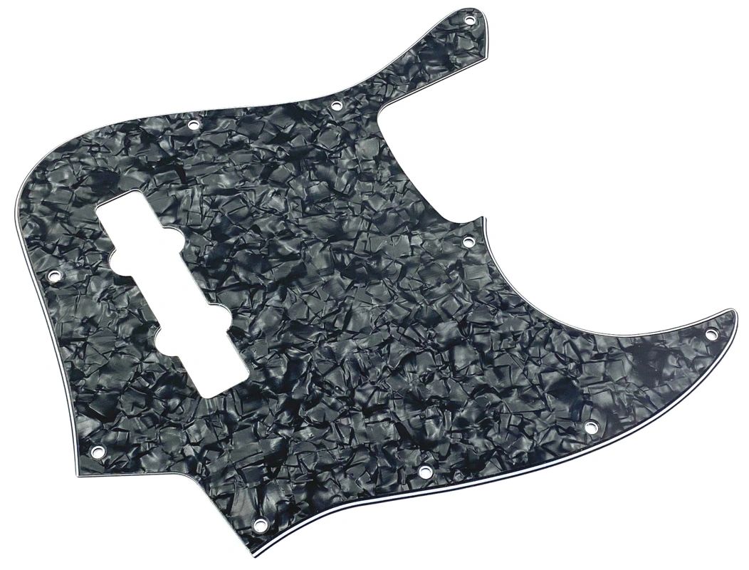 Jazz Bass Four String Pickguard, 4 String Standard Guard ~ Black Pearl