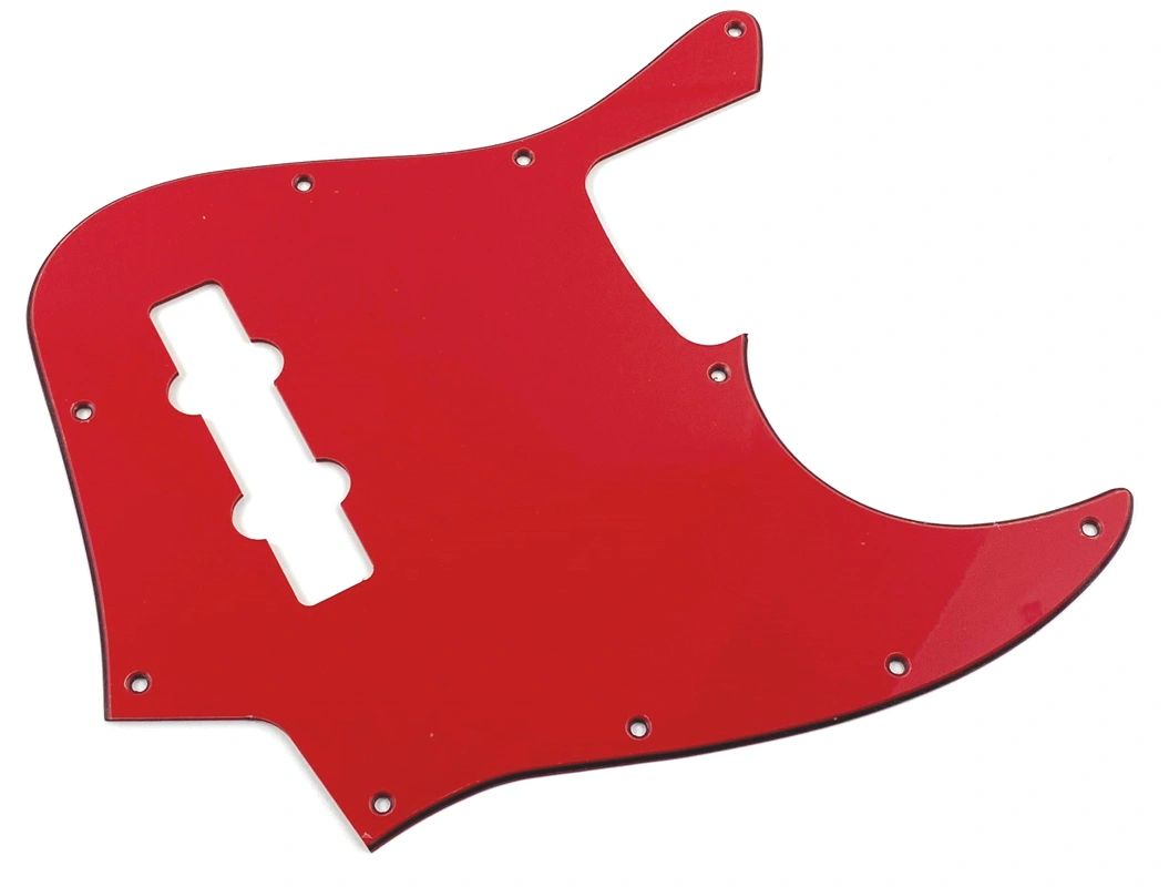 Jazz Bass Four String Pickguard, 4 String Standard Guard ~ Red