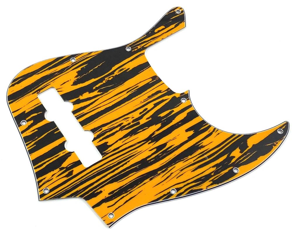 Jazz Bass Four String Pickguard, 4 String Standard Guard ~ Tiger Stripe