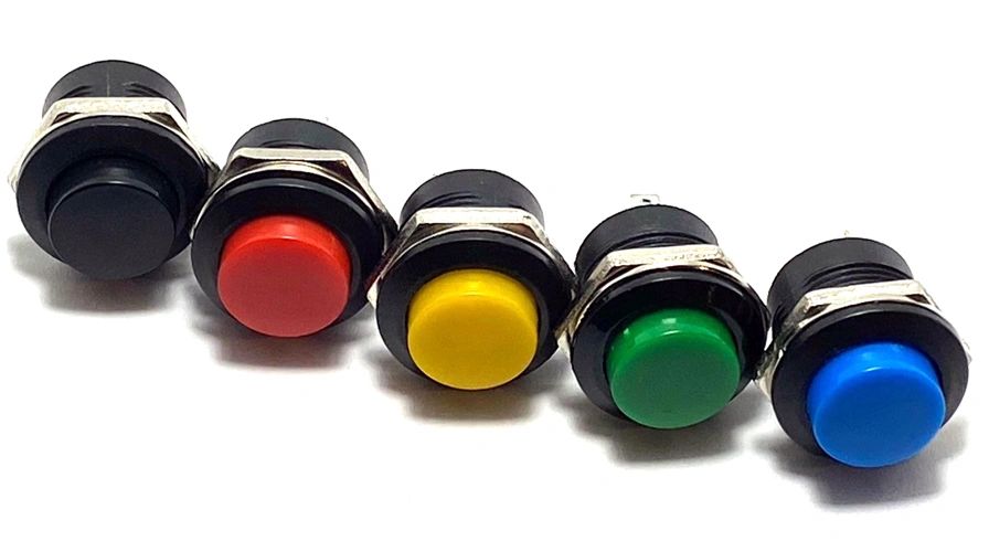Momentary Button, Non-Locking SPST Switch ~ Choice of Colors