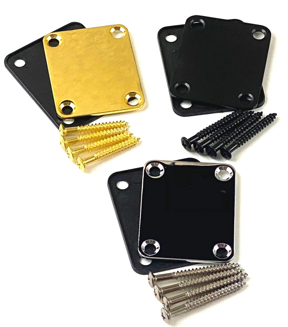 Neckplate, Standard Fender Size Neck Plate w/ Screws ~ Color Choice