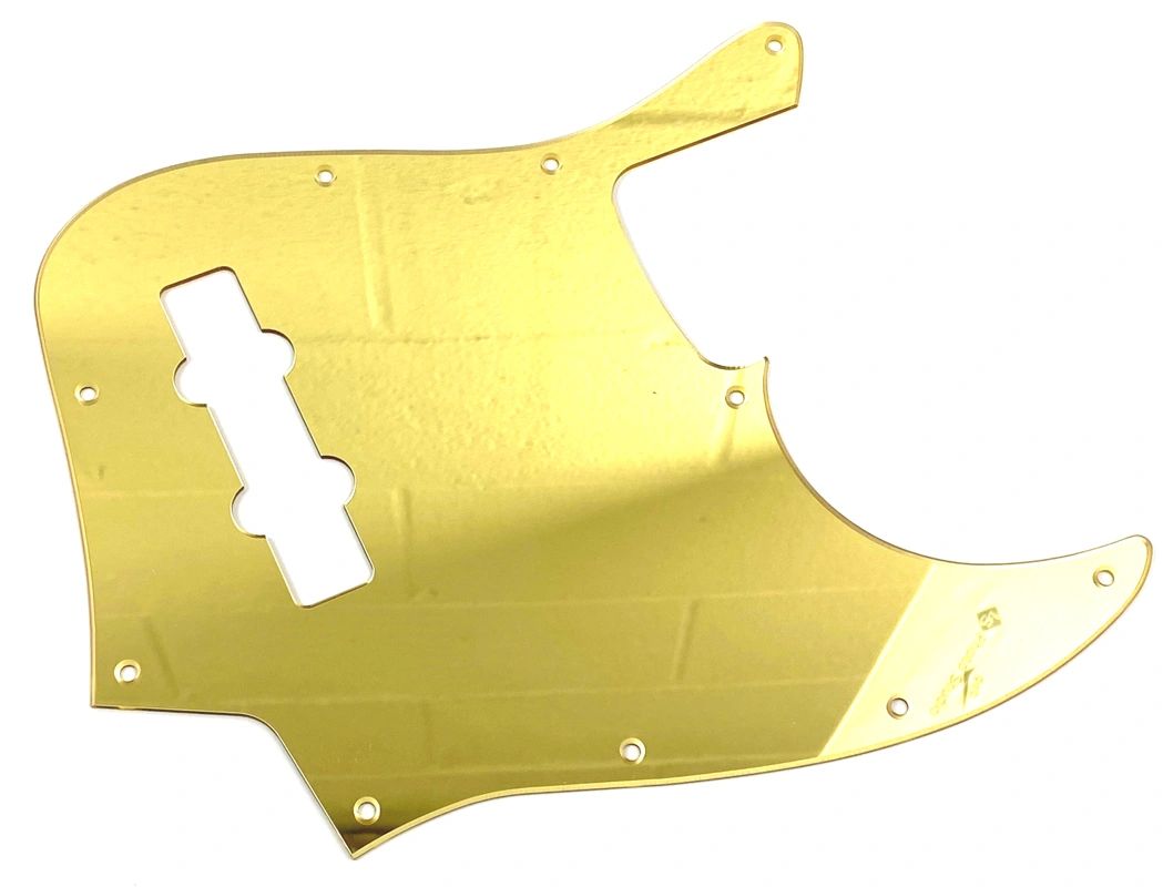 Jazz Bass Four String Pickguard, 4 String Standard Guard ~ Gold Mirror
