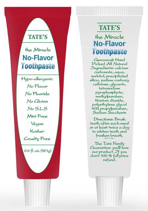 Tate's The Natural Miracle Toothpaste-No Flavor