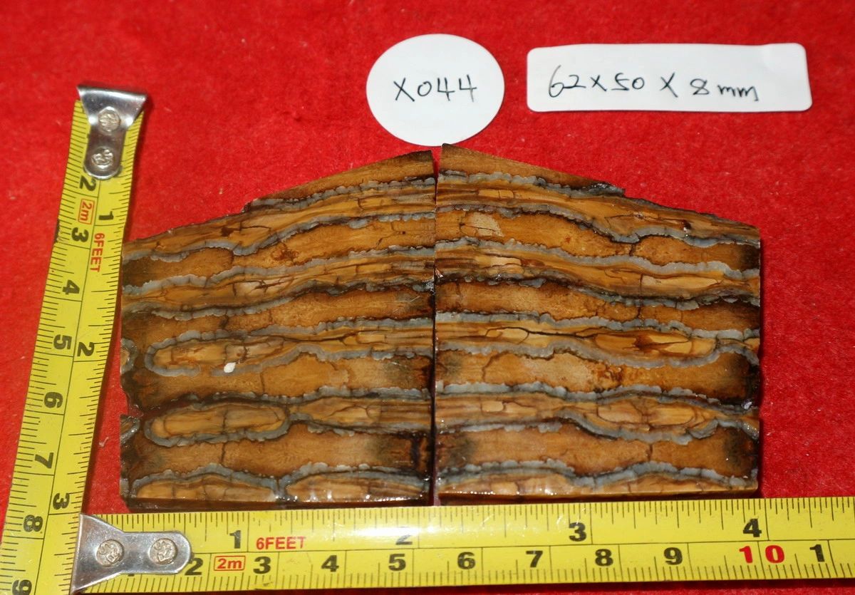 X044 stabilized mammoth teeth knife handle scales