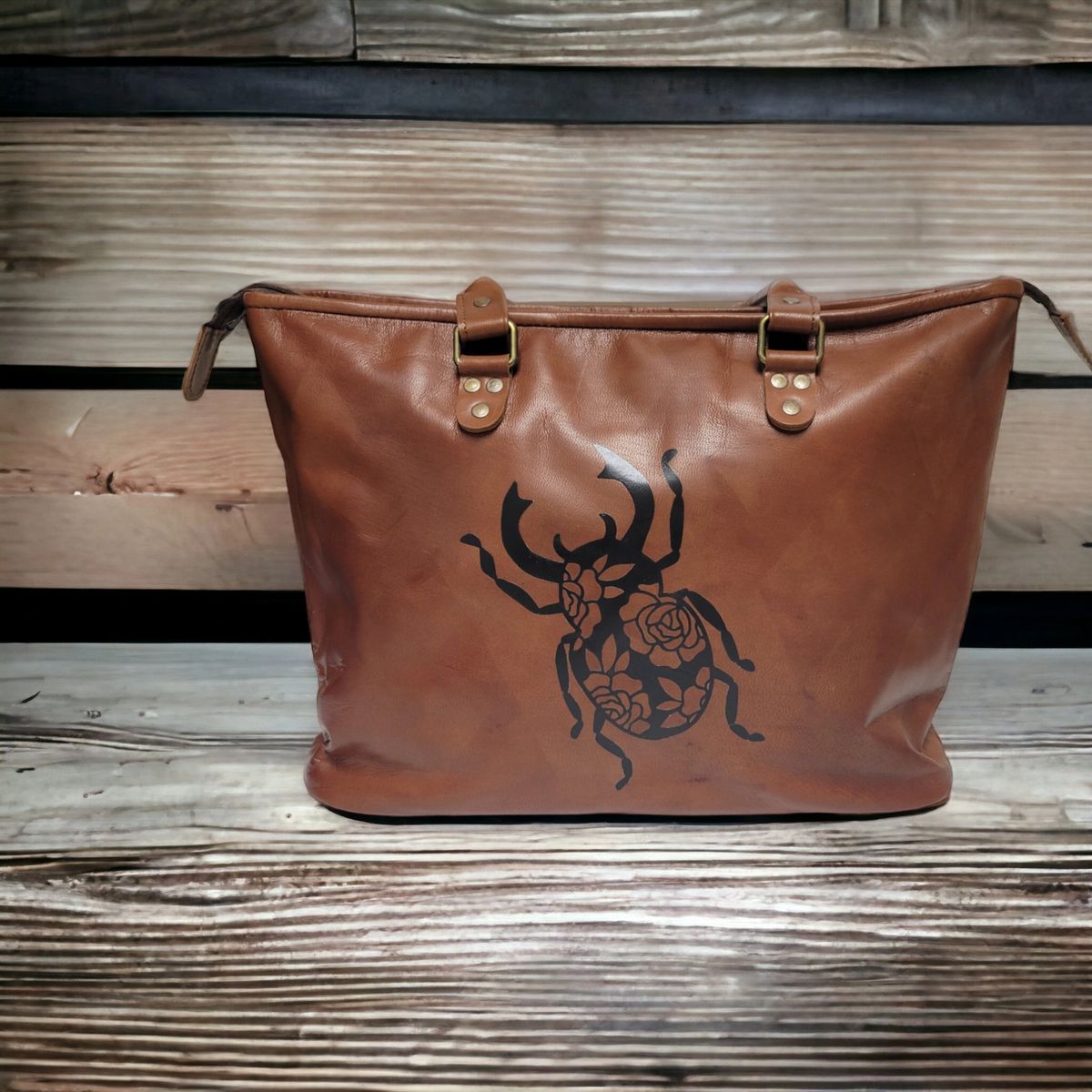 Beetle Leather Tote Bag
