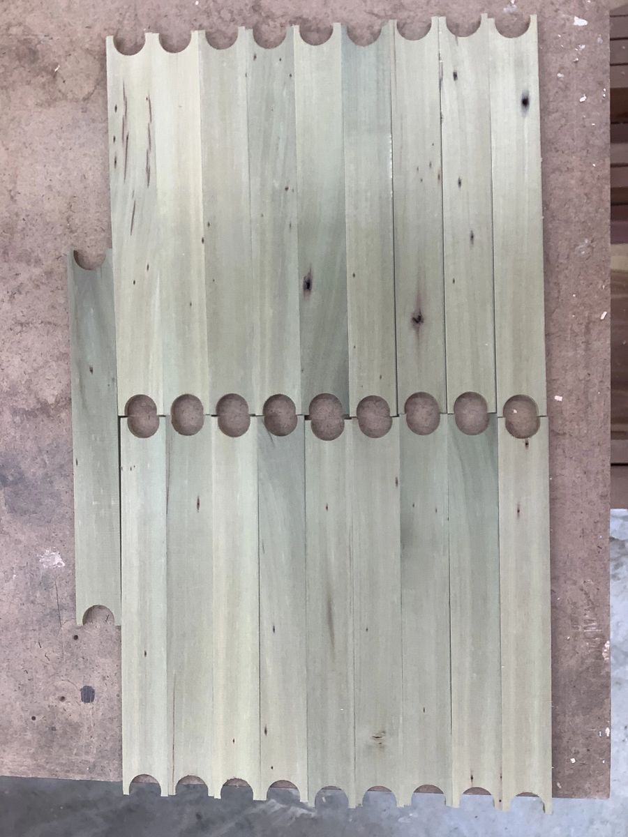 9" Green colored Wormy Poplar