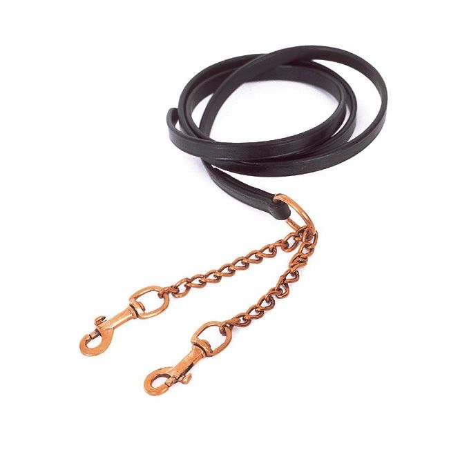 IN HAND LEATHER LEAD REIN WITH NEWMARKET CHAIN