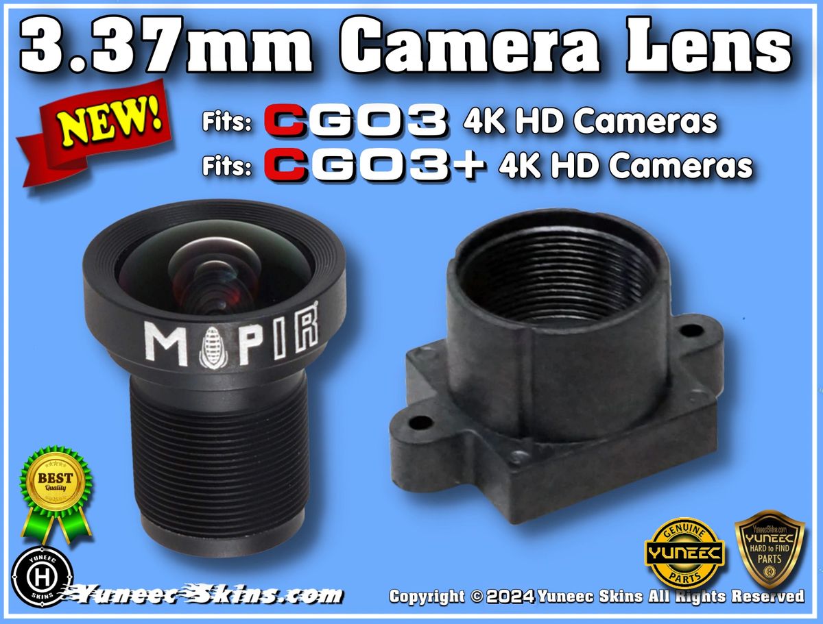 3.37mm Lens Fits Yuneec CGO3 and CGO3-Plus Cameras