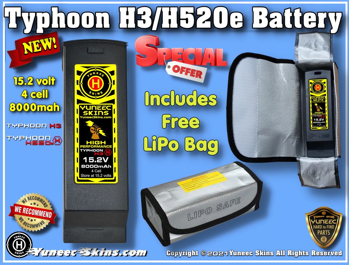 Yuneec Skins Typhoon H3 / H520e Batteries High Performance