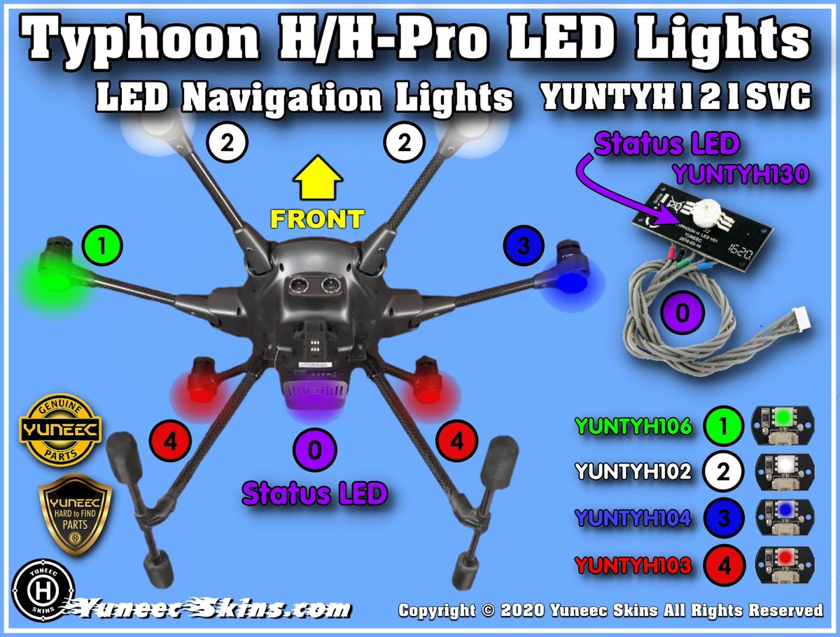 Typhoon H/H-Pro LED Navigation Lights - Tri Color Status LED - LED ...