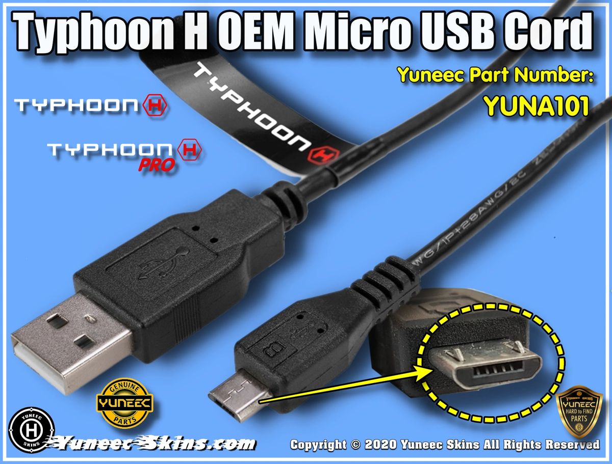 Yuneec USB to Micro USB OEM Cable Typhoon H/H-Pro/H-Plus/H520/H920 YUNA101