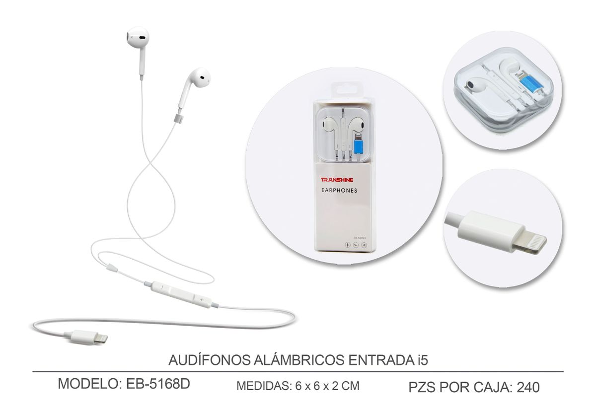 AUD?FONOS AL?MBRICOS ENTRADA i5 / EB-5168D