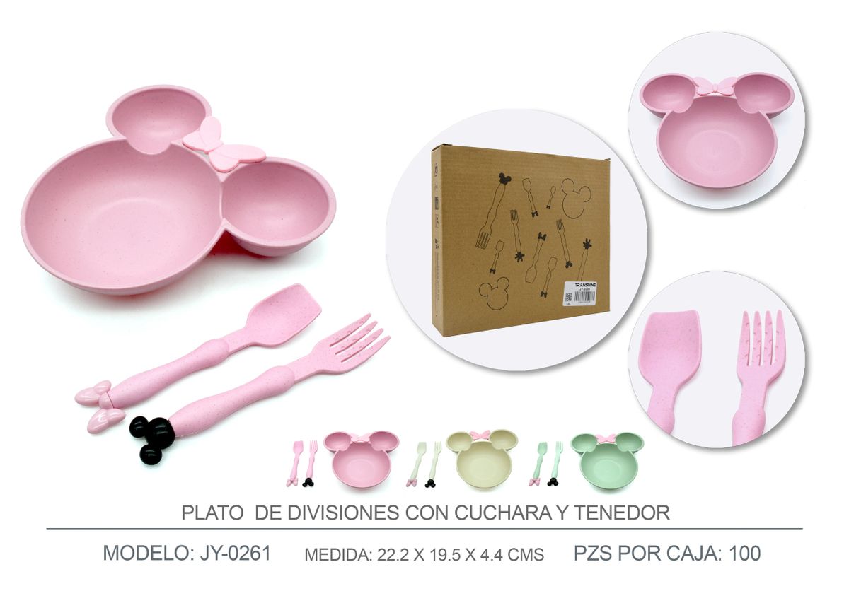 PLATO DE DIVISIONES CON CUBIERTOS JY-0261