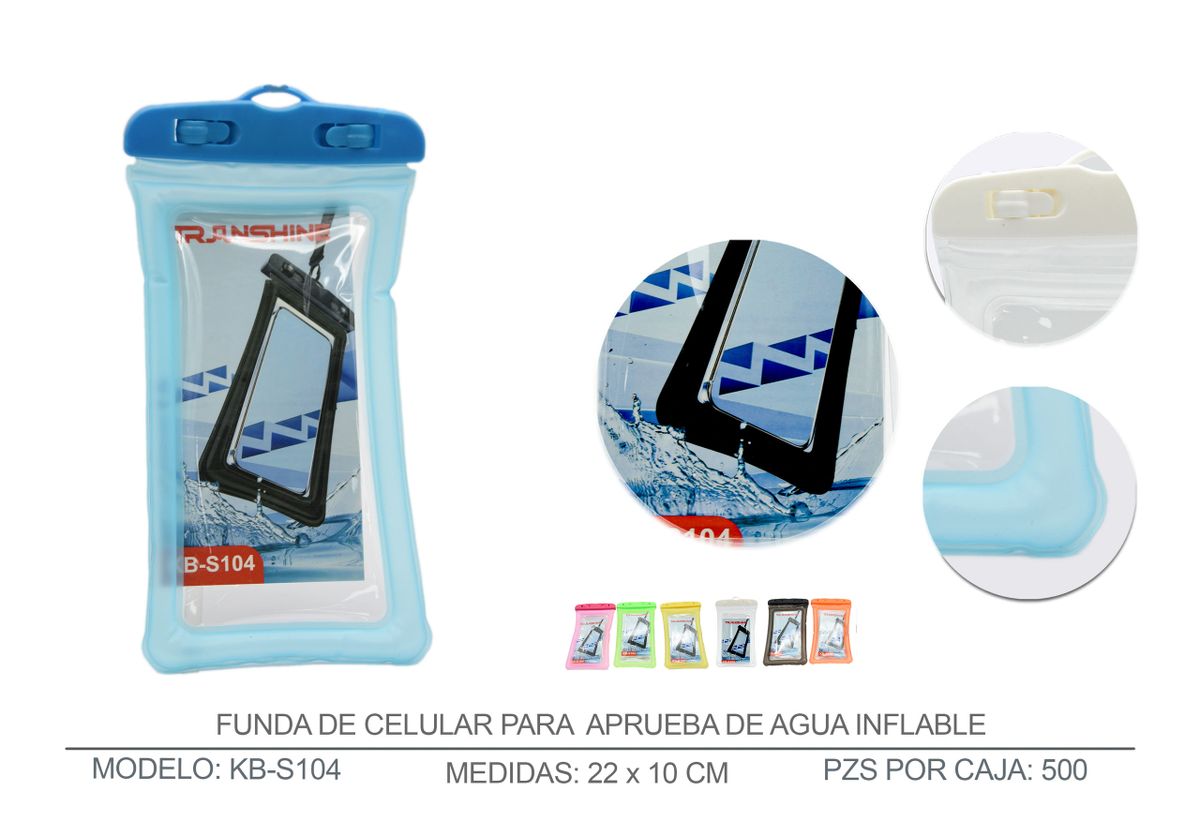 FUNDA DE CELULAR APRUEBA DE AGUA INFLABLE/KB-S104
