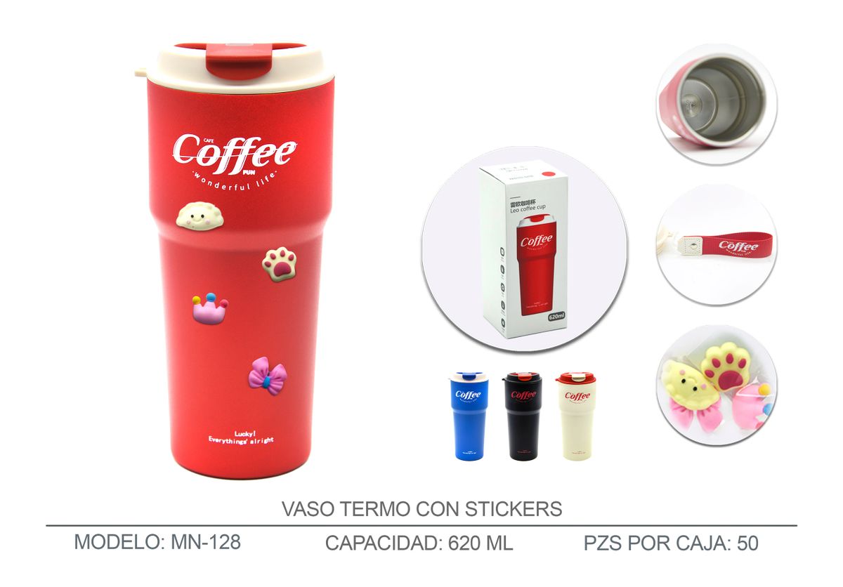 VASO TERMO CON STICKERS/MN-128