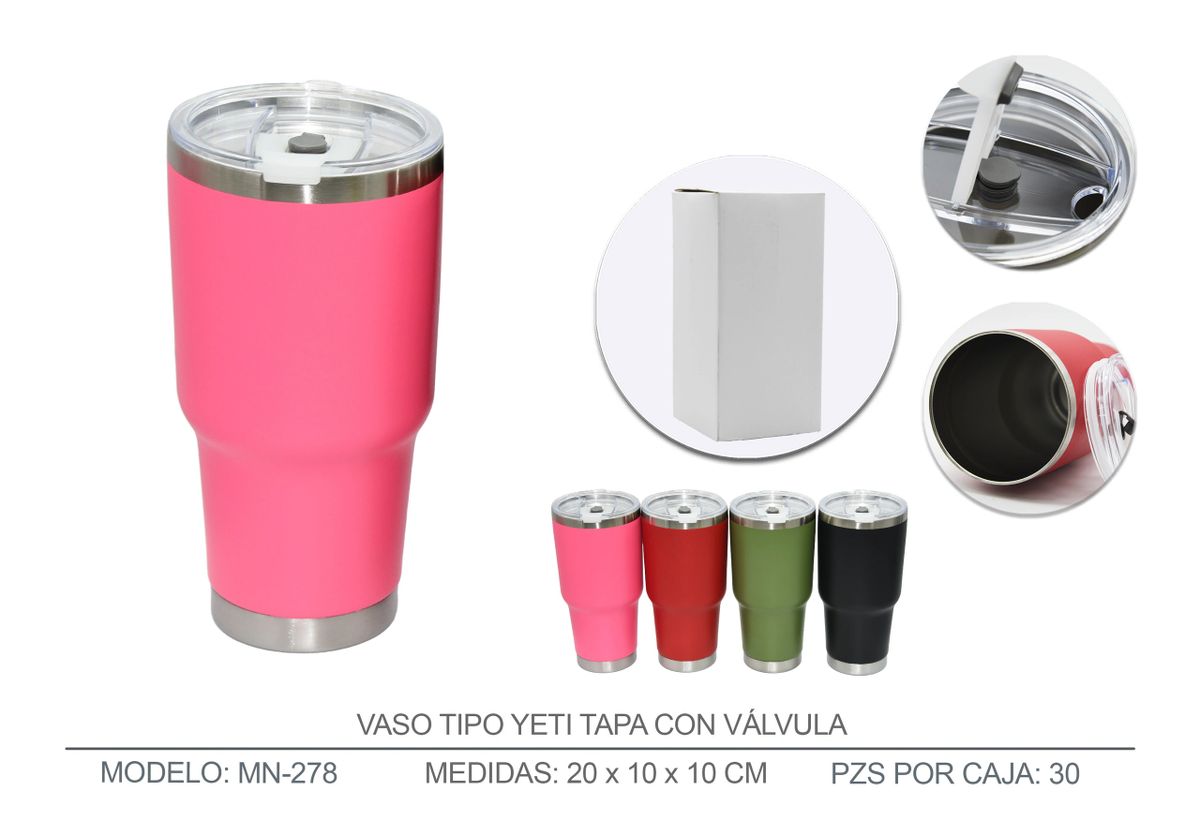 VASO TIPO YETI TAPA CON V?LVULA/MN-278