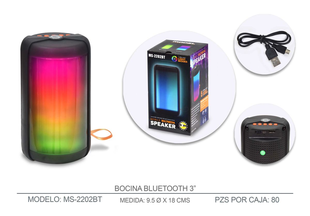 BOCINA BLUETOOTH 3" / MS-2202BT